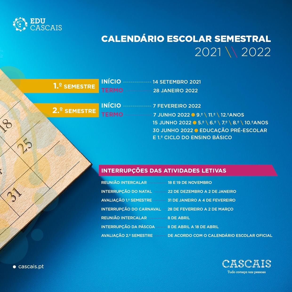 Calendário Escolar Semestral